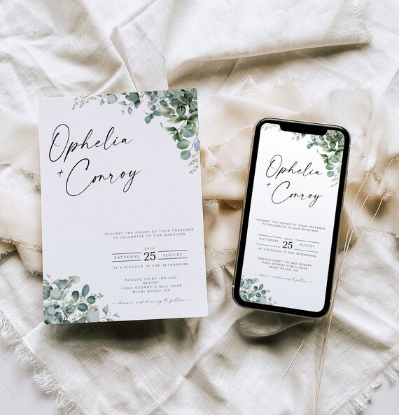 Smartphone Wedding Evite Modern Printable Wedding Invitation Editable Text Message Invite Minimalist Wedding Invite Template NV KA 23 E Etsy