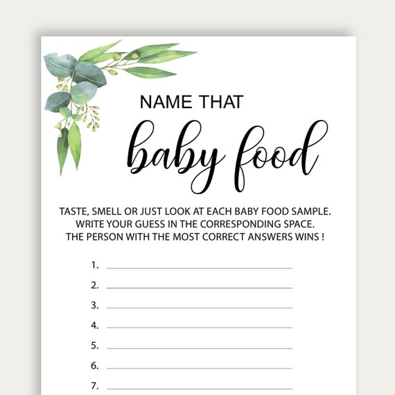 Instant Download Name That Baby Food Game Printable Baby Food - Etsy