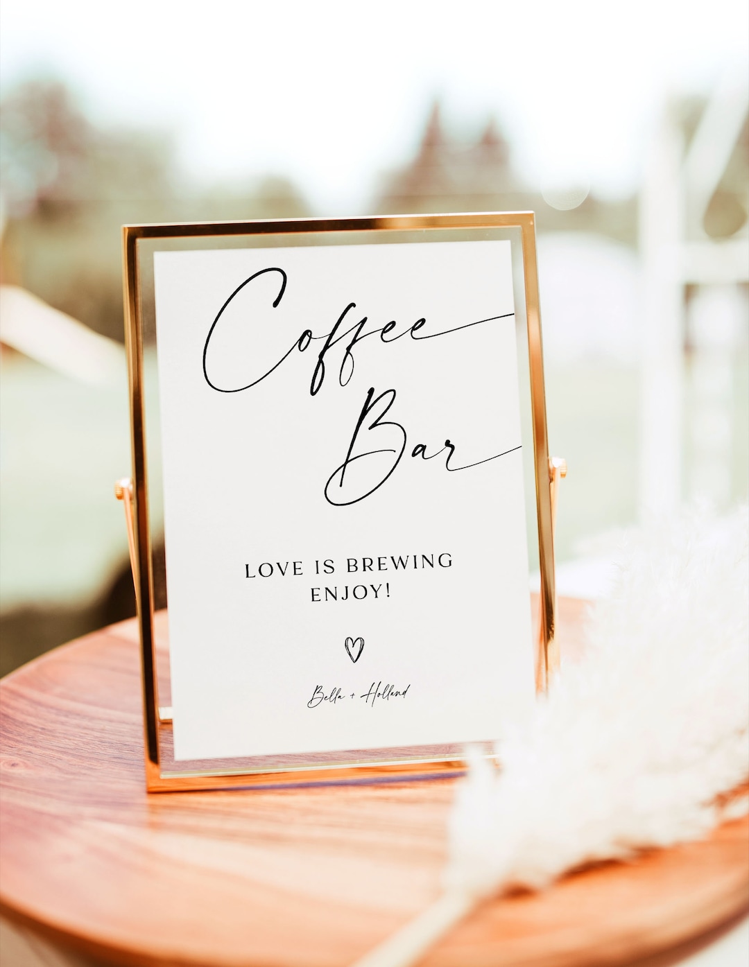 Modern Bridal Shower Coffee Bar Template, Minimalist Coffee Bar Wedding ...