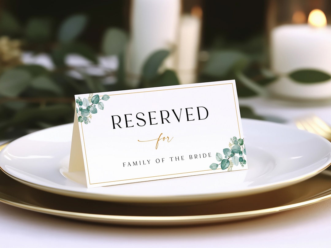 Editable DIY Reserved Sign, Reserved Signs Template, Printable ...