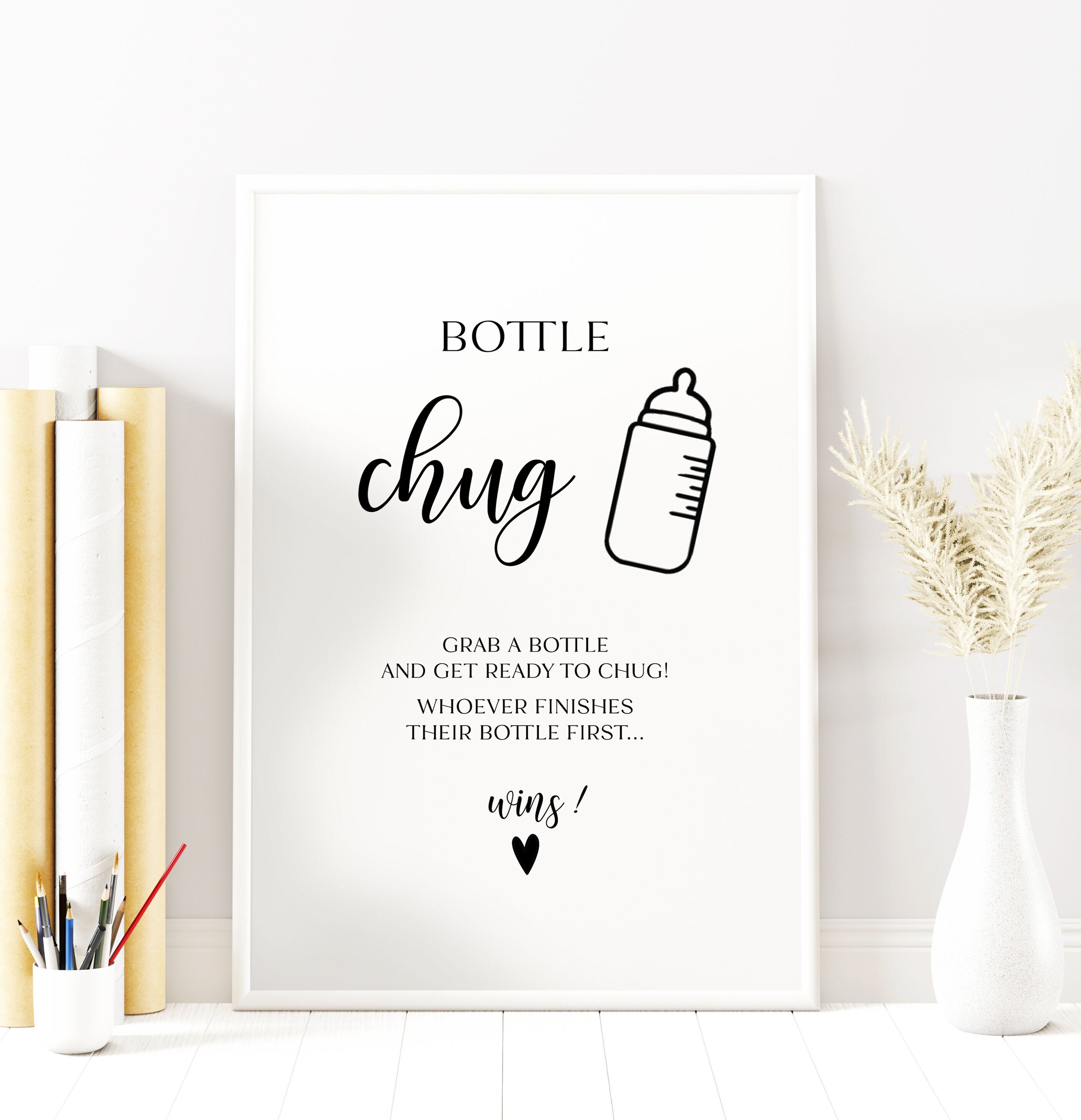 Bottle Chug Sign Game Rustic Baby Shower Bottle Chug Game - Etsy