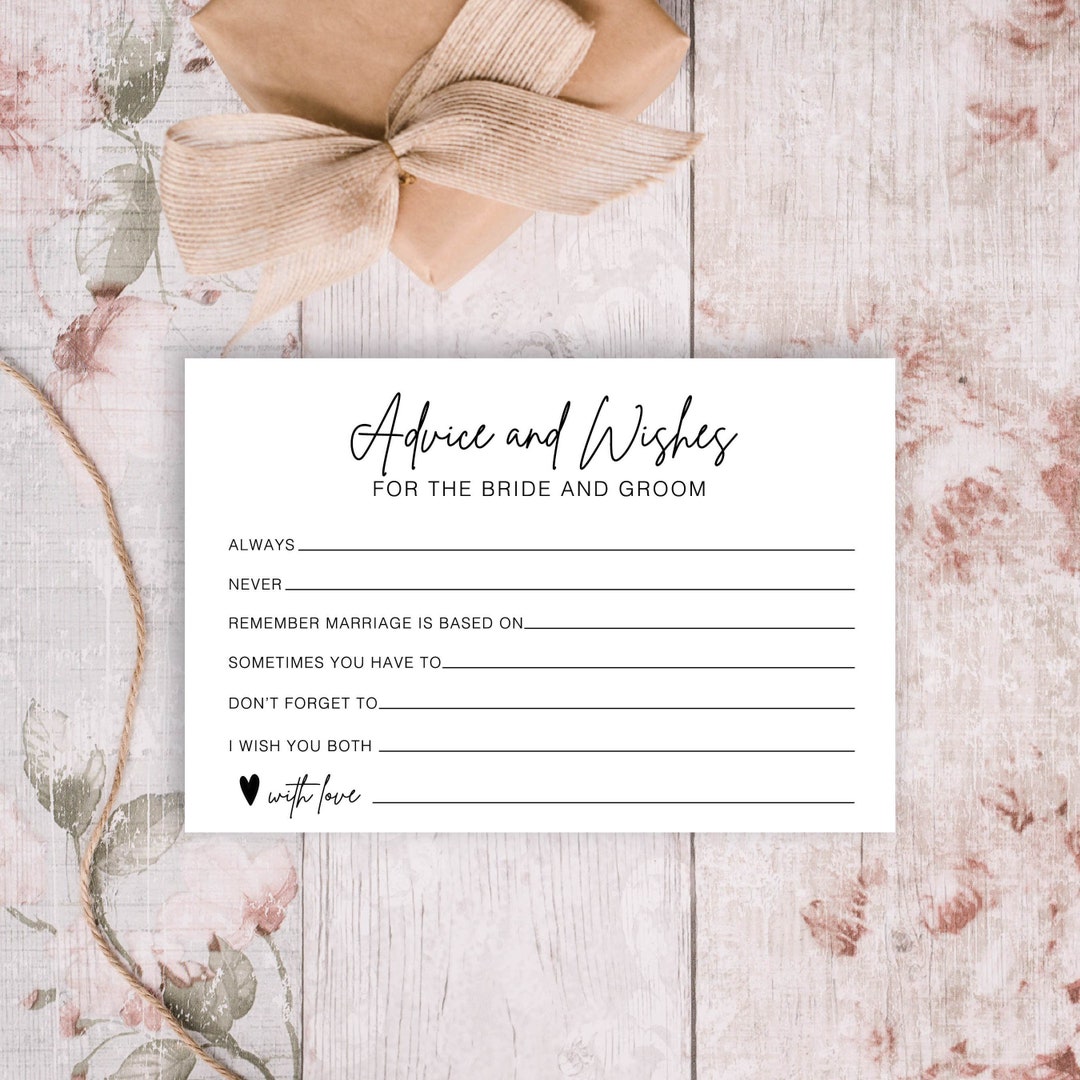 Advice Bride Cards, Advice and Wishes for the Soon to Be Mr and Mrs ...