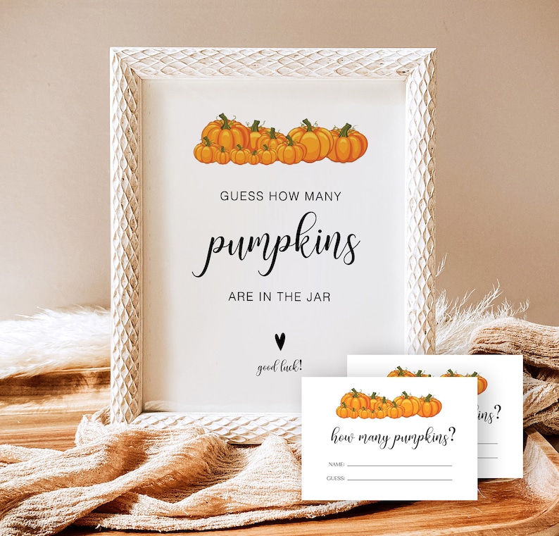 How Many Baby Shower Game, Fall Little Pumpkin Party Game, Editable ...