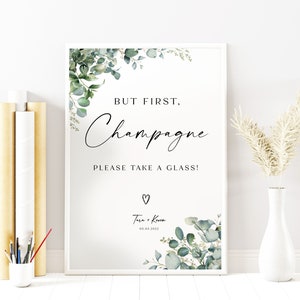 But First Champagne Sign, Wedding Champagne Sign, Minimalist Wedding ...