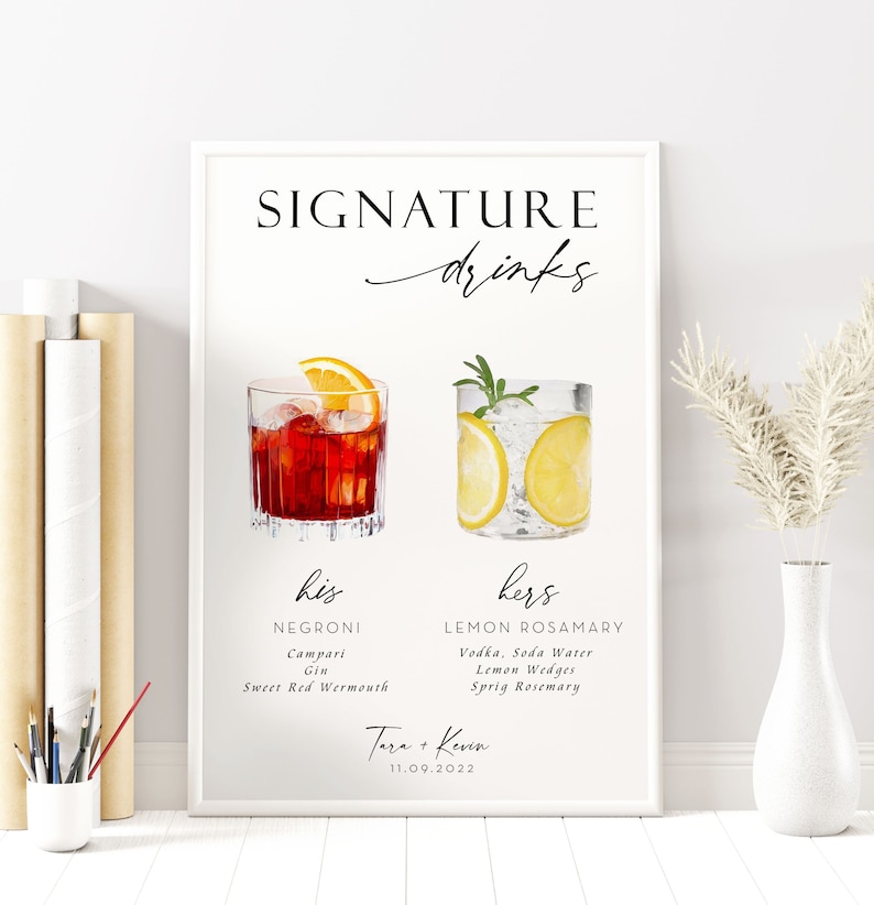 Editable Signature Drink Sign Printable Signatute Cocktail - Etsy