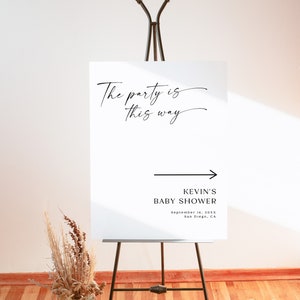 Baby Shower This Way Sign, Baby Shower Direction Sign Template ...