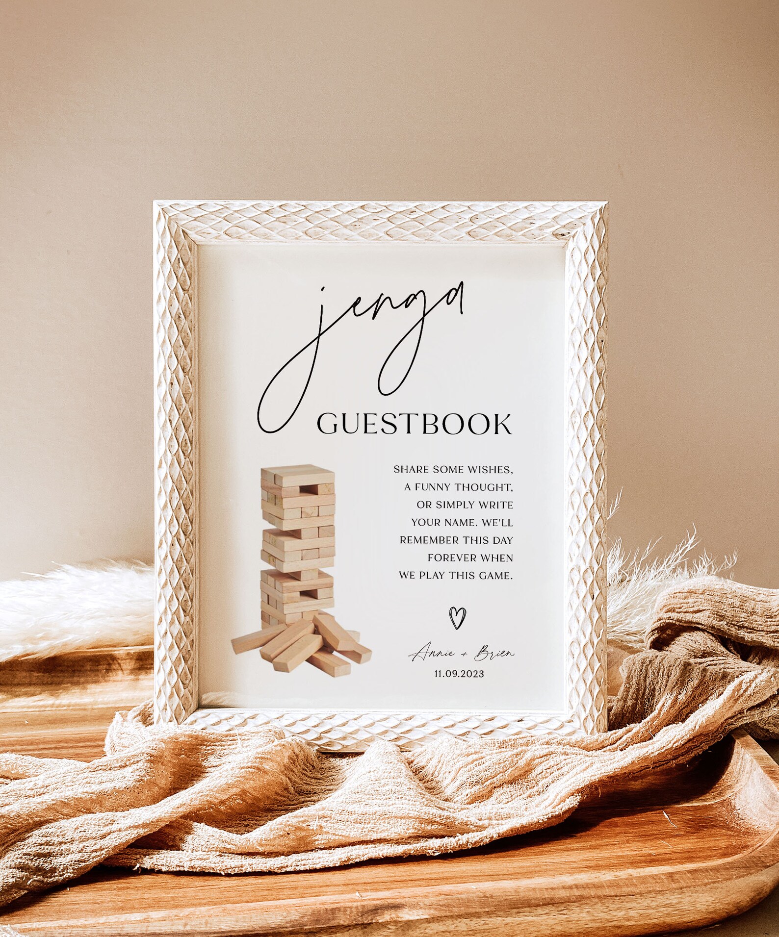 Editable Jenga Game Sign, Wedding Jenga Guestbook Sign, Jenga Game Sign ...