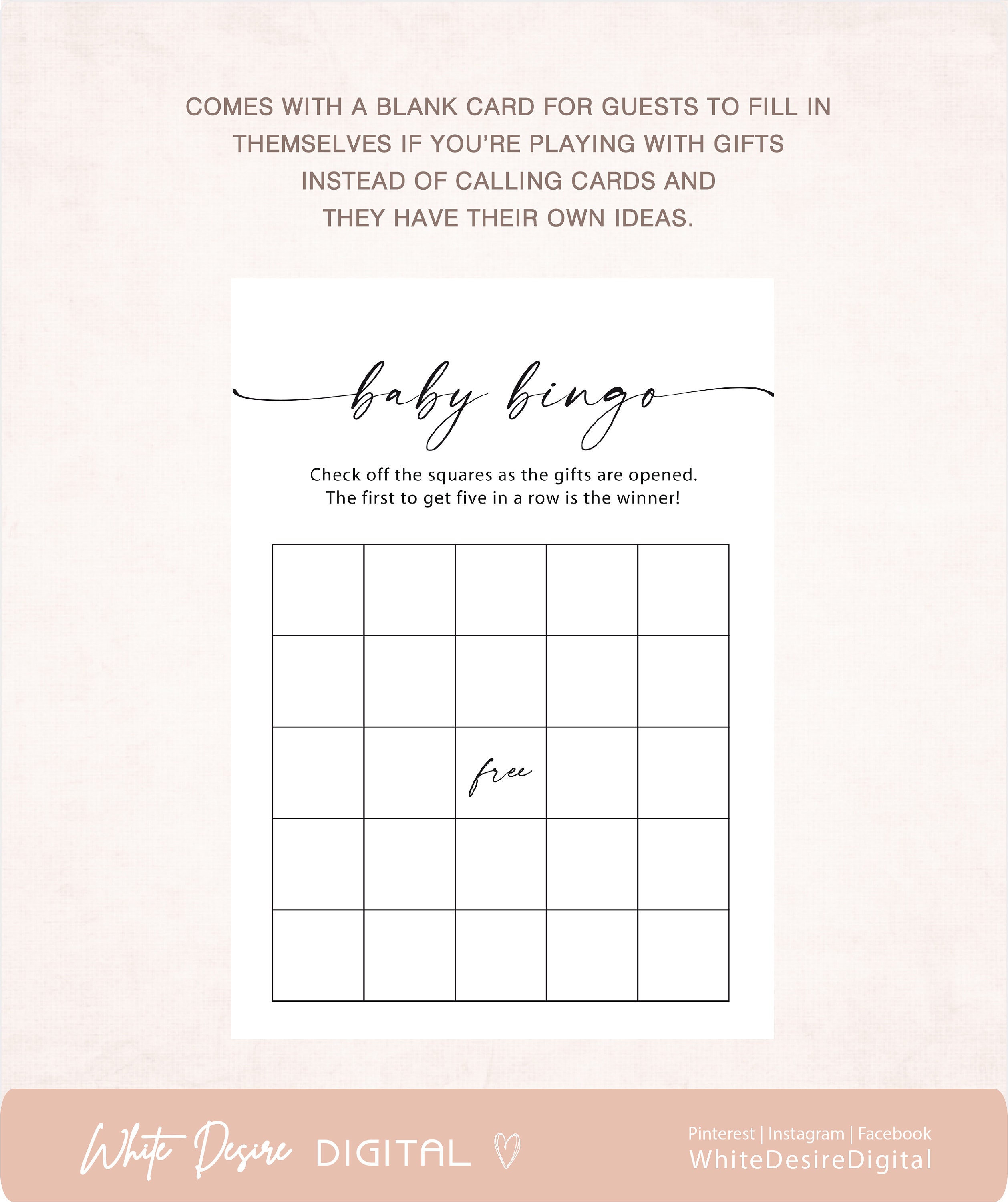 50 Unique Bingo Cards Baby Shower Bingo Game 50 Prefilled - Etsy