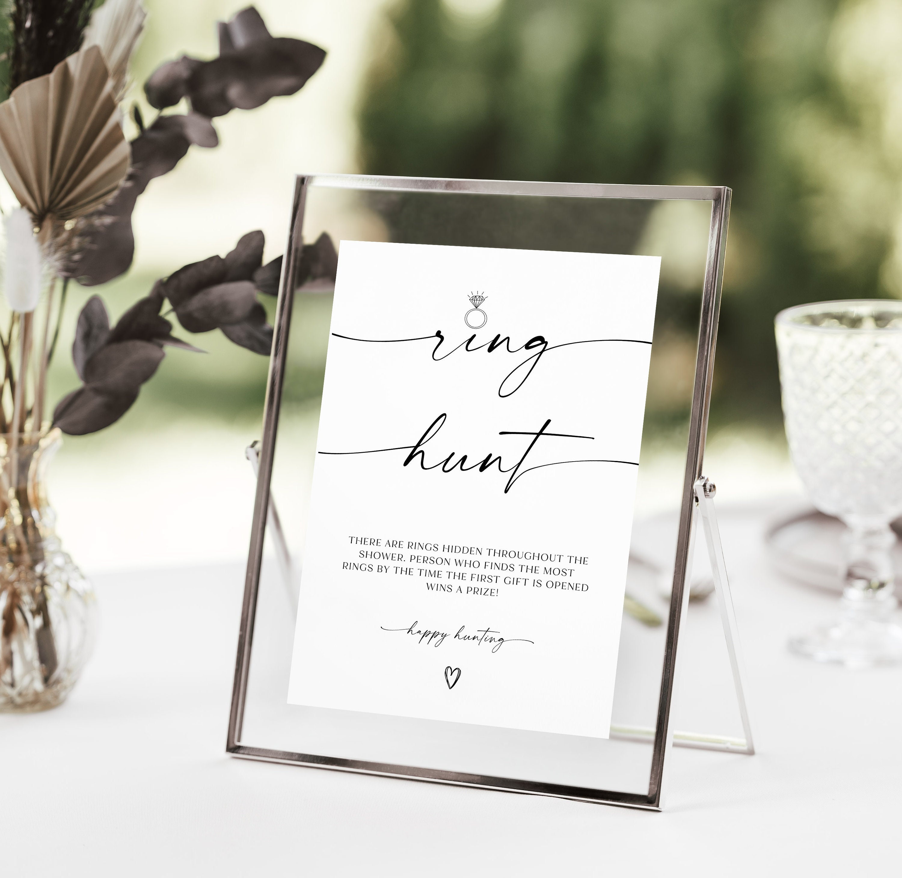 Ring Hunt Bridal Shower Game, Wedding Ring Hunt Sign, Editable Ring ...