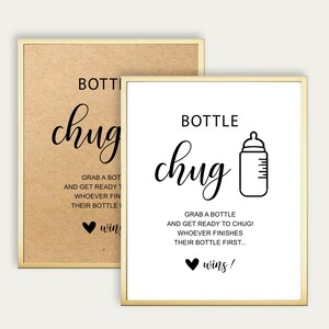 Bottle Chug Sign Game Rustic Baby Shower Bottle Chug Game - Etsy