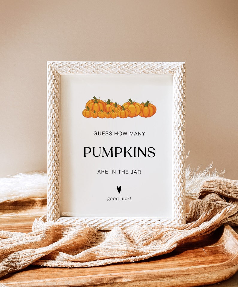 Editable Guess How Many Pumpkins Sign, How Many Pumpkin Game Template ...