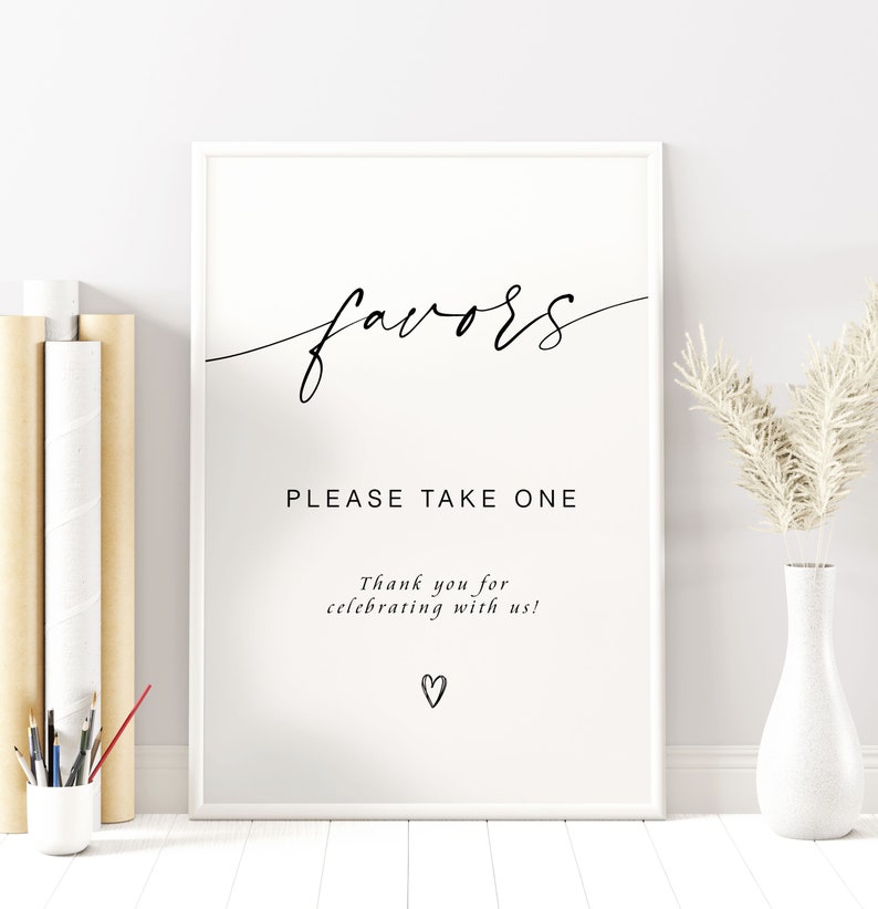 Wedding Favor Sign Template, Editable Printable Bridal Favors Sign ...