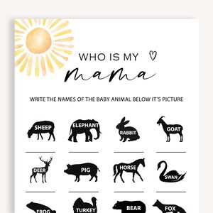 Who is My Mommy Baby Animal Game, Baby Animal Match Game, Who is My ...