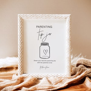 Parenting Tip Jar Sign, Baby Shower Advice Sign, Parenting Advice Card ...
