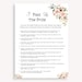 Fun Pass the Prize Game Printable Pass the Poem Floral Baby - Etsy
