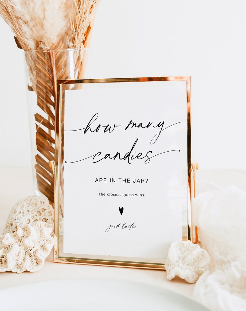 Guess How Many Candies Sign Baby Shower Game Sign Candy - Etsy