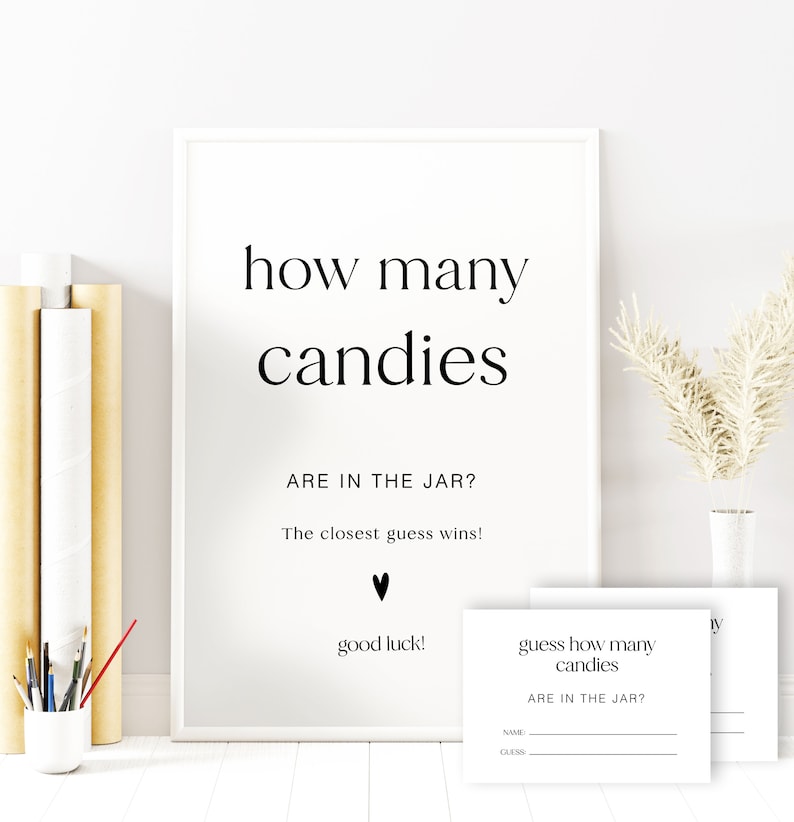 Baby Shower Game Sign Candy Guessing Game Modern Shower - Etsy