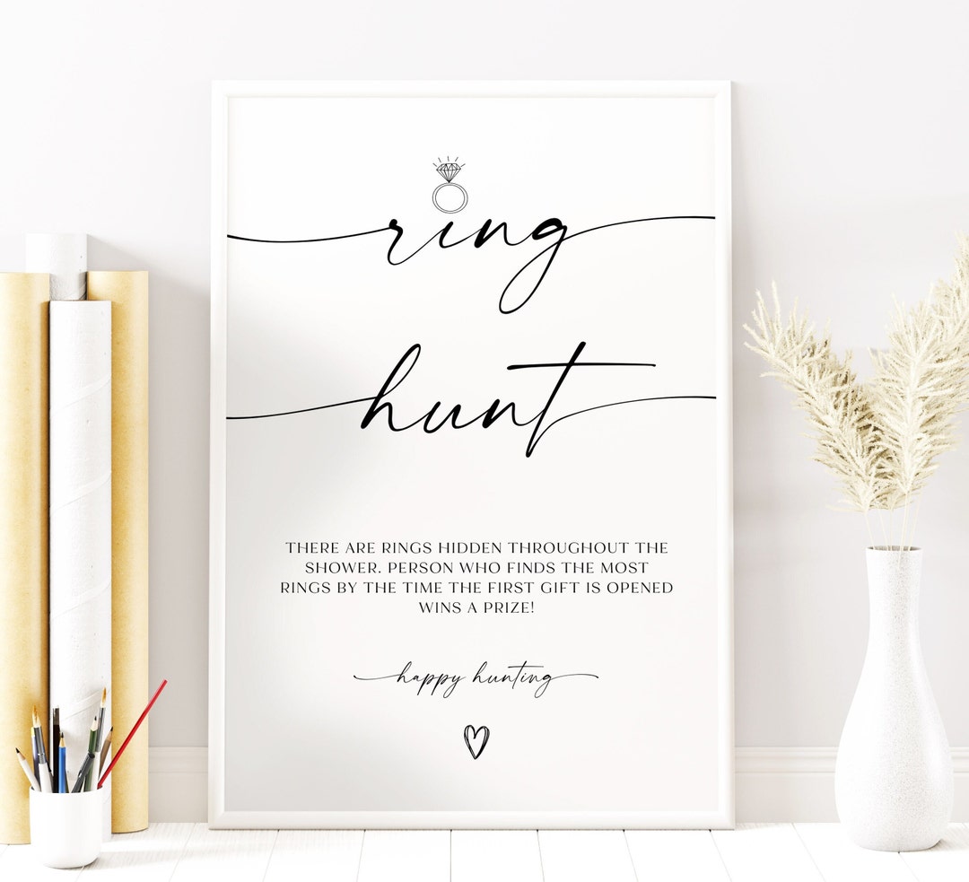 Wedding Ring Hunt Sign, Editable Ring Hunt Game, Ring Hunt Bridal ...