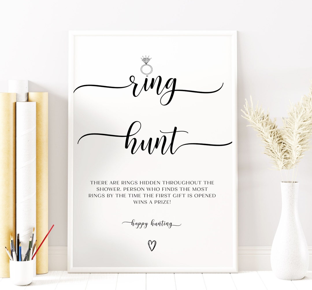 Wedding Ring Hunt Sign, Editable Ring Hunt Game, Find the Ring Game ...