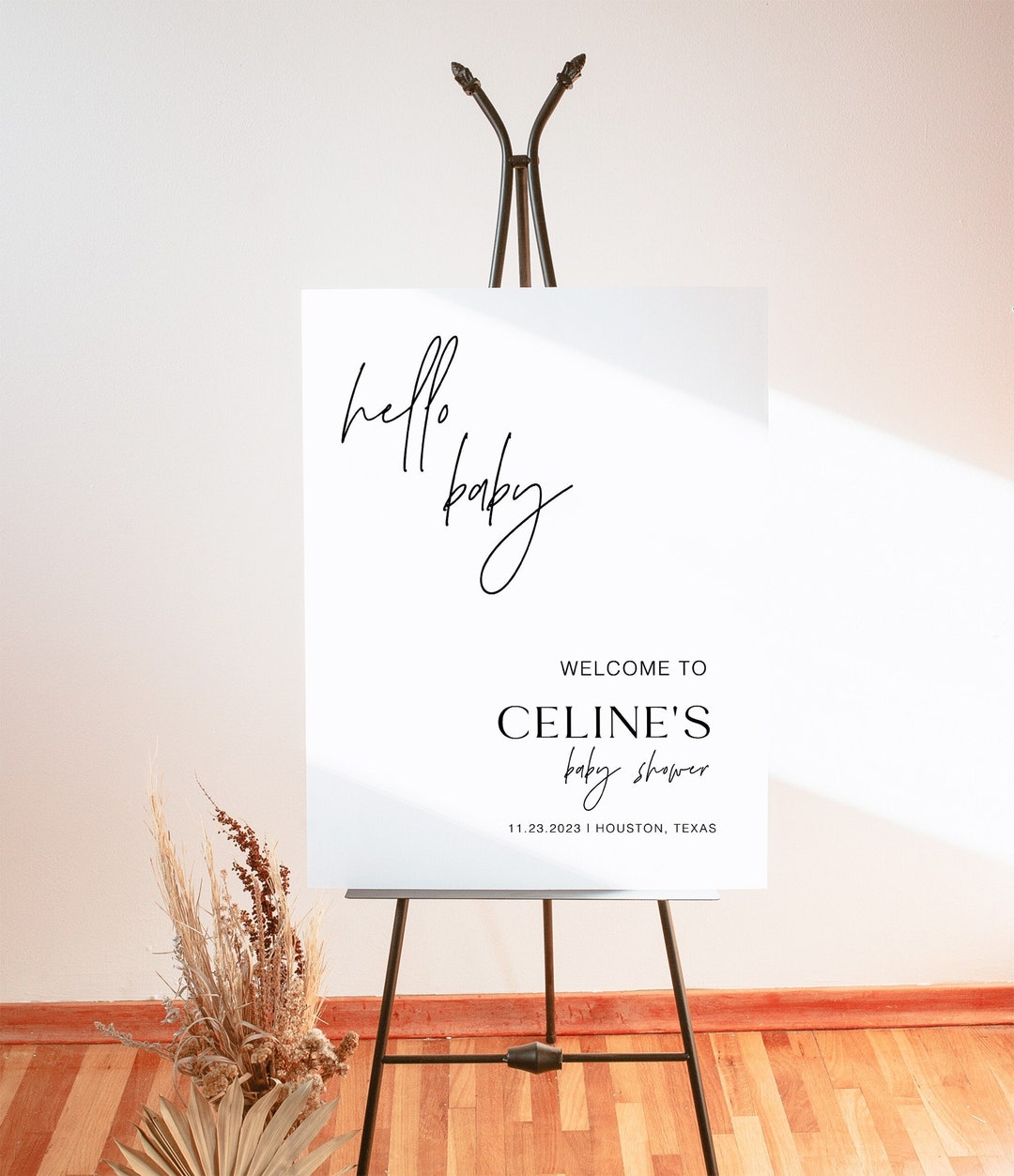 Hello Baby Welcome Sign, Printable Baby Welcome Sign, Editable Baby ...