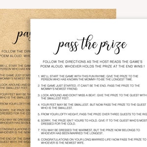 Pass the Prize Poem Baby Shower Game, Rhyme Game, Baby Shower Idea ...