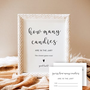 Baby Shower Game Sign, Candy Guessing Game, How Many Candies Baby ...