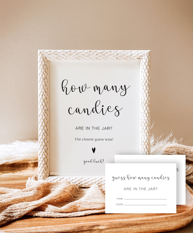 Baby Shower Game Sign Candy Guessing Game How Many Candies - Etsy