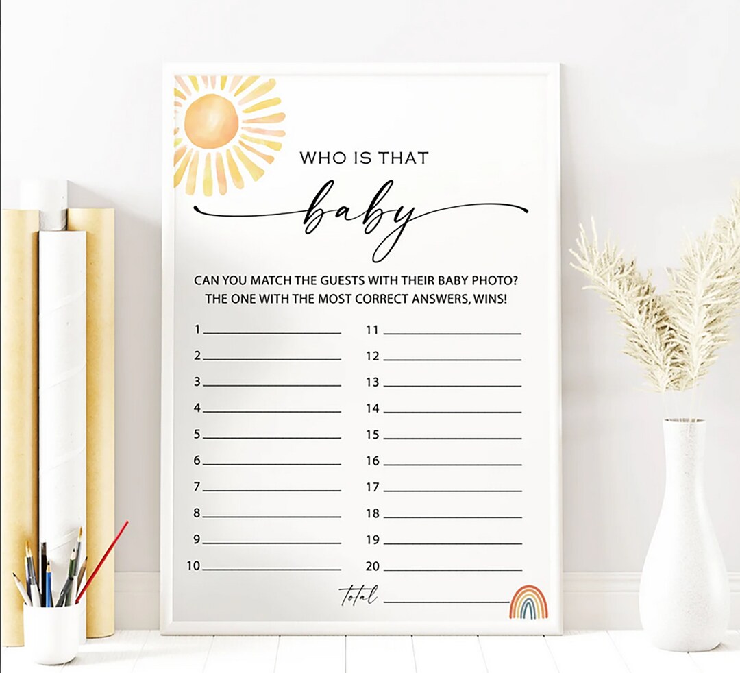 Guess Baby Photo Baby Shower Game, Who's That Baby Game, Printable Baby ...