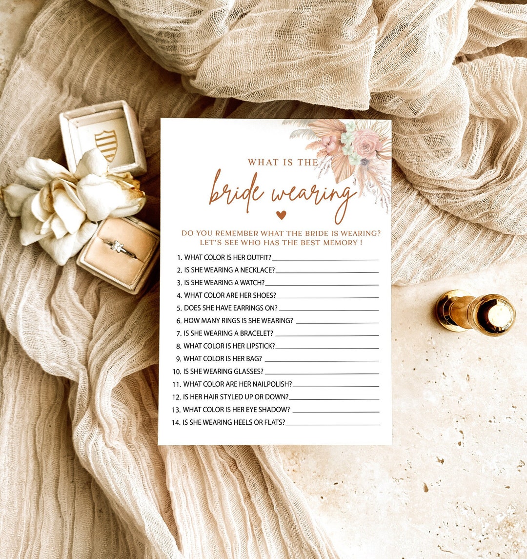 Minimalist Memory Game, Greenery Bachelorette Hens Party Games, Fun ...