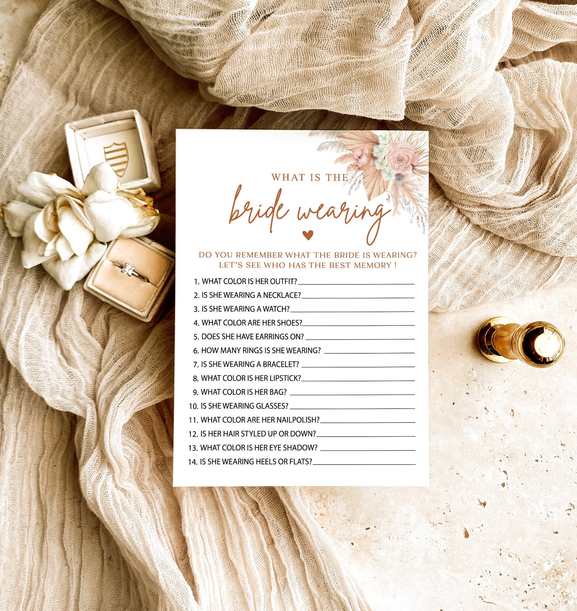 Minimalist Memory Game, Greenery Bachelorette Hens Party Games, Fun ...