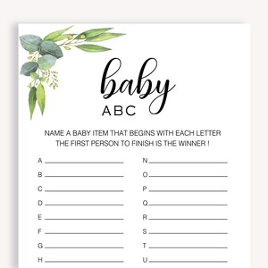 Baby Item ABC Game Printable Alphabet Race Game Gender - Etsy