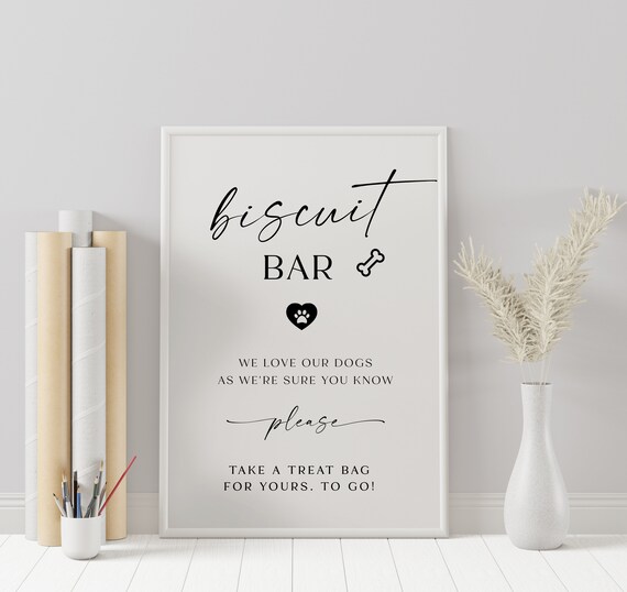 Wedding Biscuit Bar Sign Dog Treat Sign for Wedding Wedding - Etsy