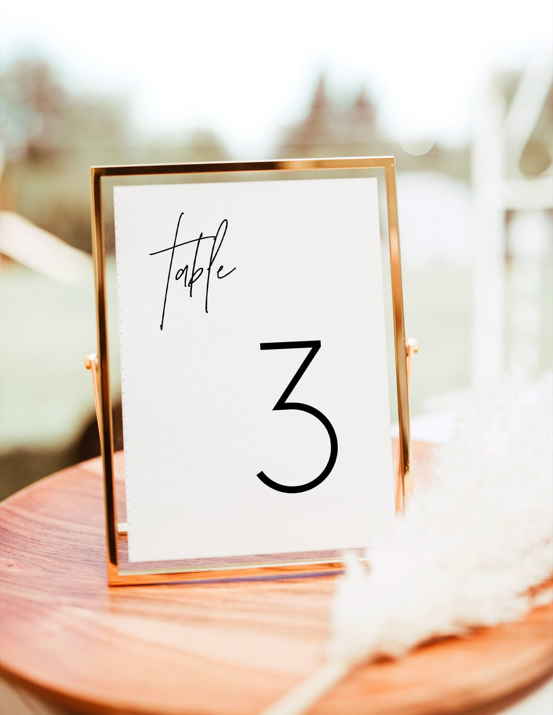 Editable Table Number Template, Rustic Simple Clean Wedding Table ...