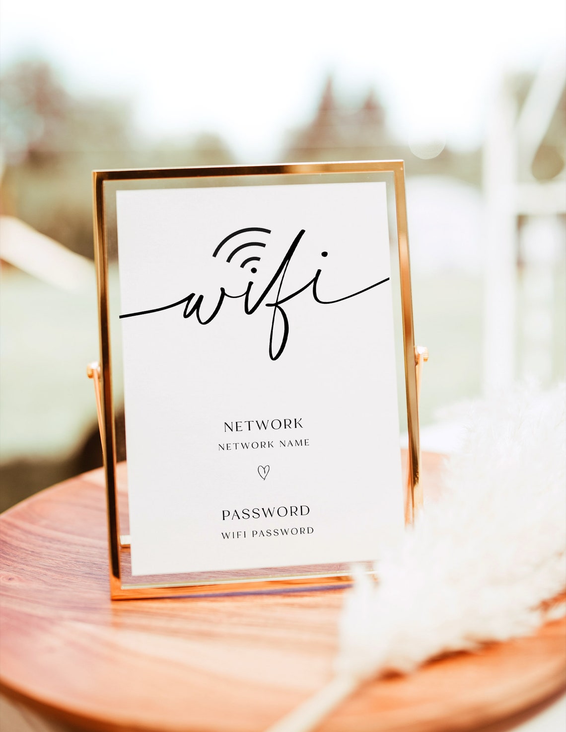 Printable Wifi Sign, Wifi Sign, Wifi Sign Template, Wifi QR Code Sign ...