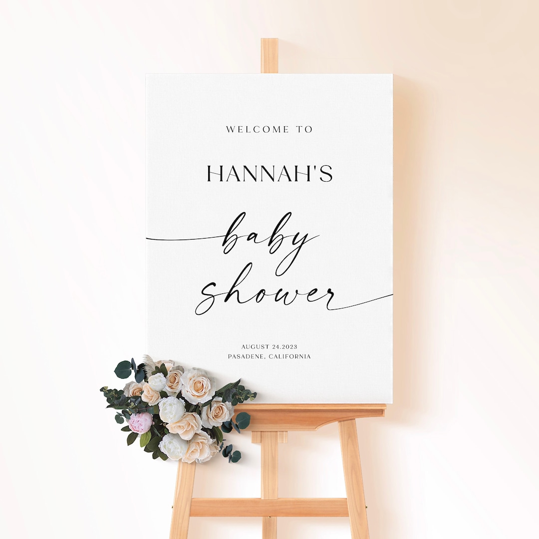 Printable Baby Shower Welcome Sign, Editable Welcome Sign Template ...