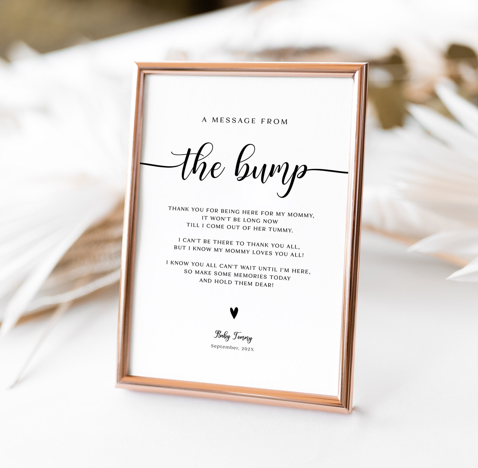 Minimalist Baby Shower Sign Template Baby Shower Message From - Etsy