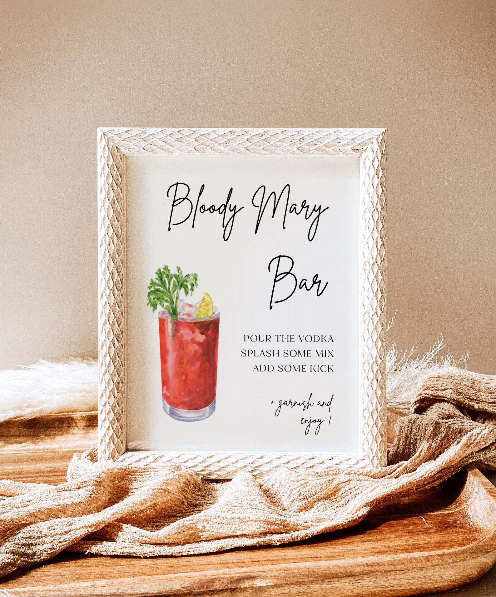Editable Bloody Mary Bar Sign Bridal Bruch Bloody Mary - Etsy