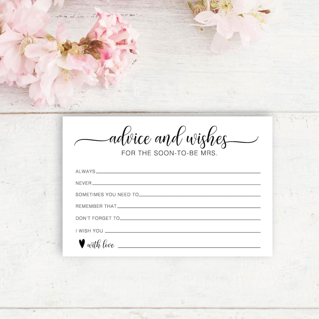 Advice and Wishes for the Bridal Shower, Advice for the Soon to Be Mrs ...