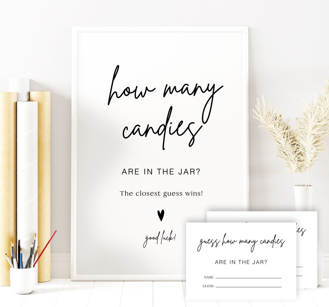 How Many Candies Baby Shower Sign, Guess How Many Candies Sign, Baby ...