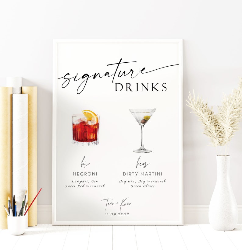 Signature Drink Sign Template Printable Signature Drink Sign - Etsy