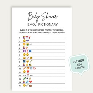 Baby Emoji Pictionary Shower Game Baby Emoji Game Print at - Etsy