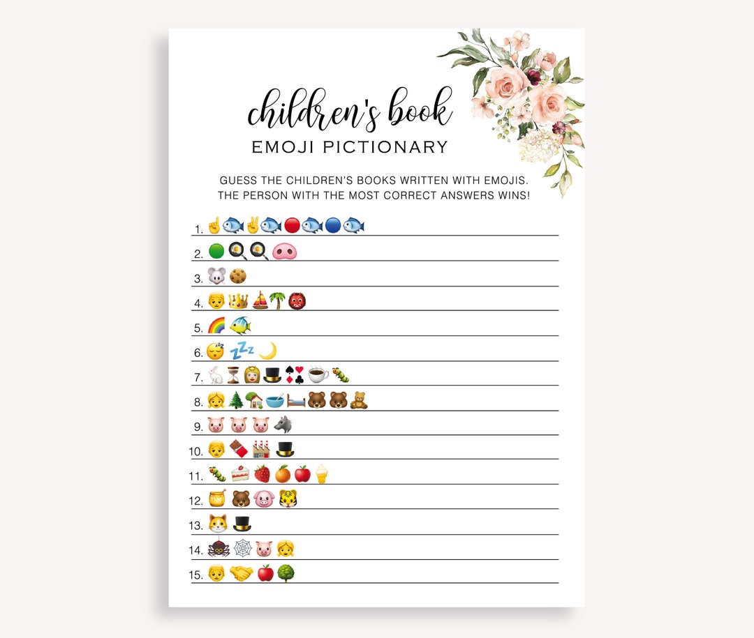 Virtual Emoji Pictionary Baby Shower Games, Fun Unique Baby Shower ...