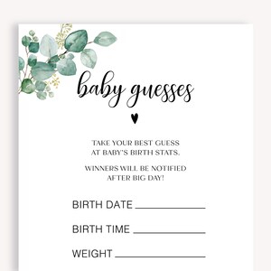 Baby Guesses Baby Shower Game, Baby Prediction Game, Instant Download ...