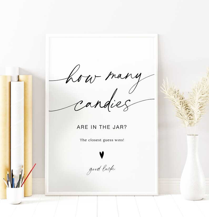 Guess How Many Candies Sign Baby Shower Game Sign Candy - Etsy