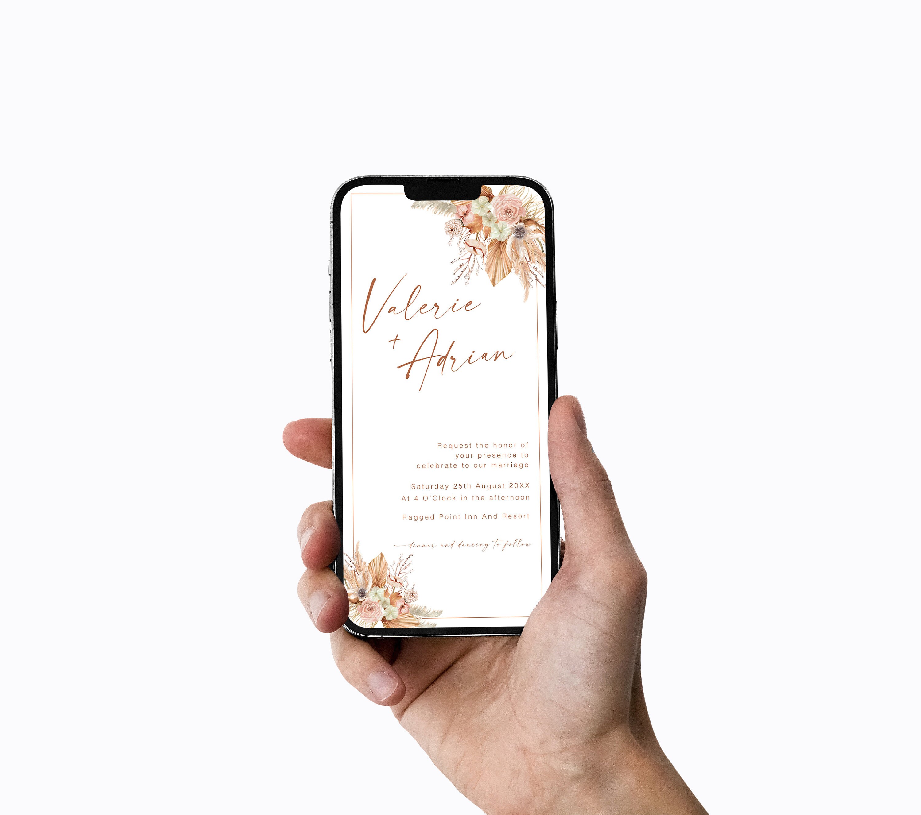 Wedding Cellphone Digital Wedding Invitation, Minimal Text Message ...