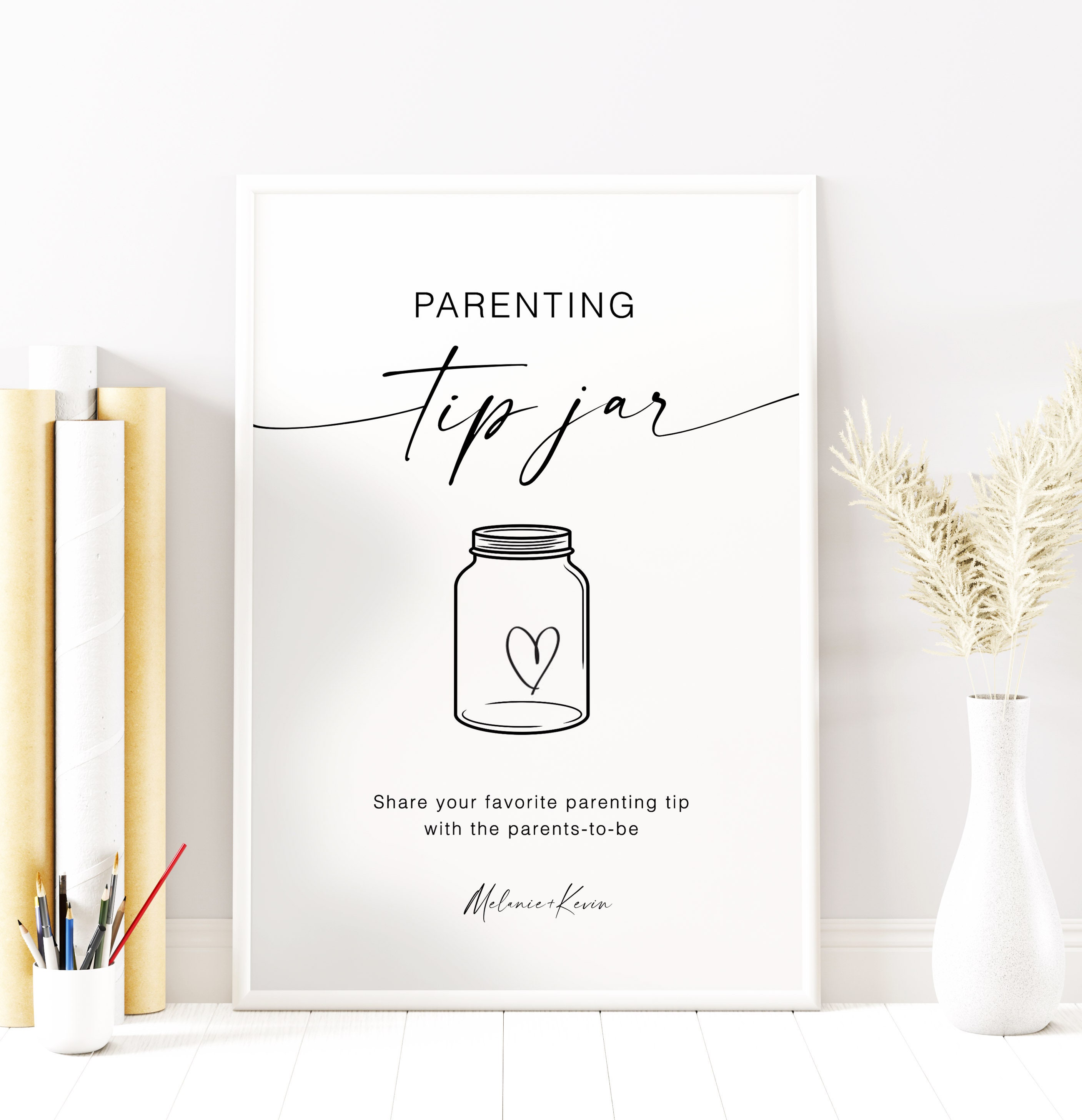 Parenting Tip Jar Advice Game, Baby Shower Games, Parenting Tip Jar ...
