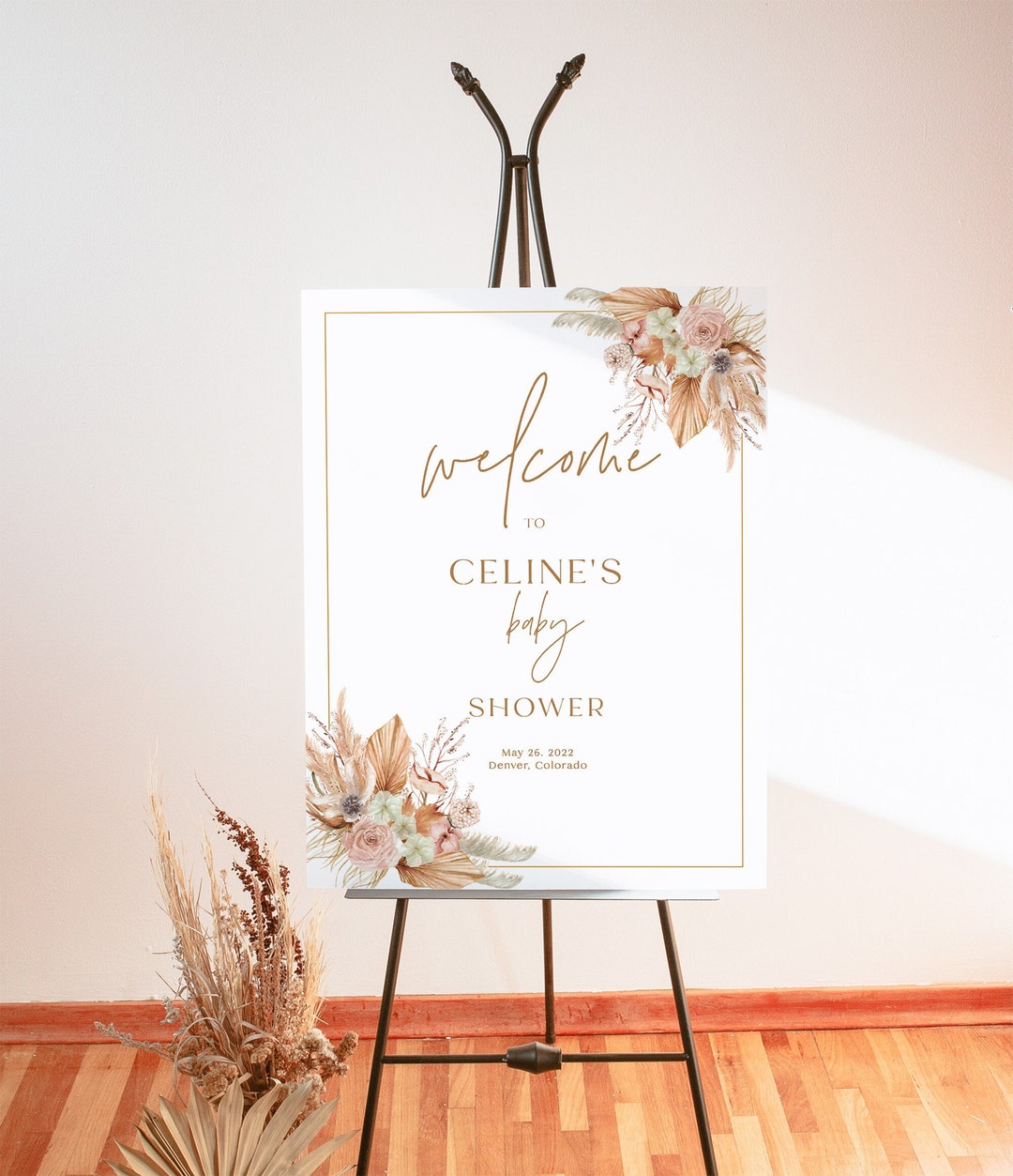 Editable Welcome Poster Template, Baby Shower Welcome Sign Template ...