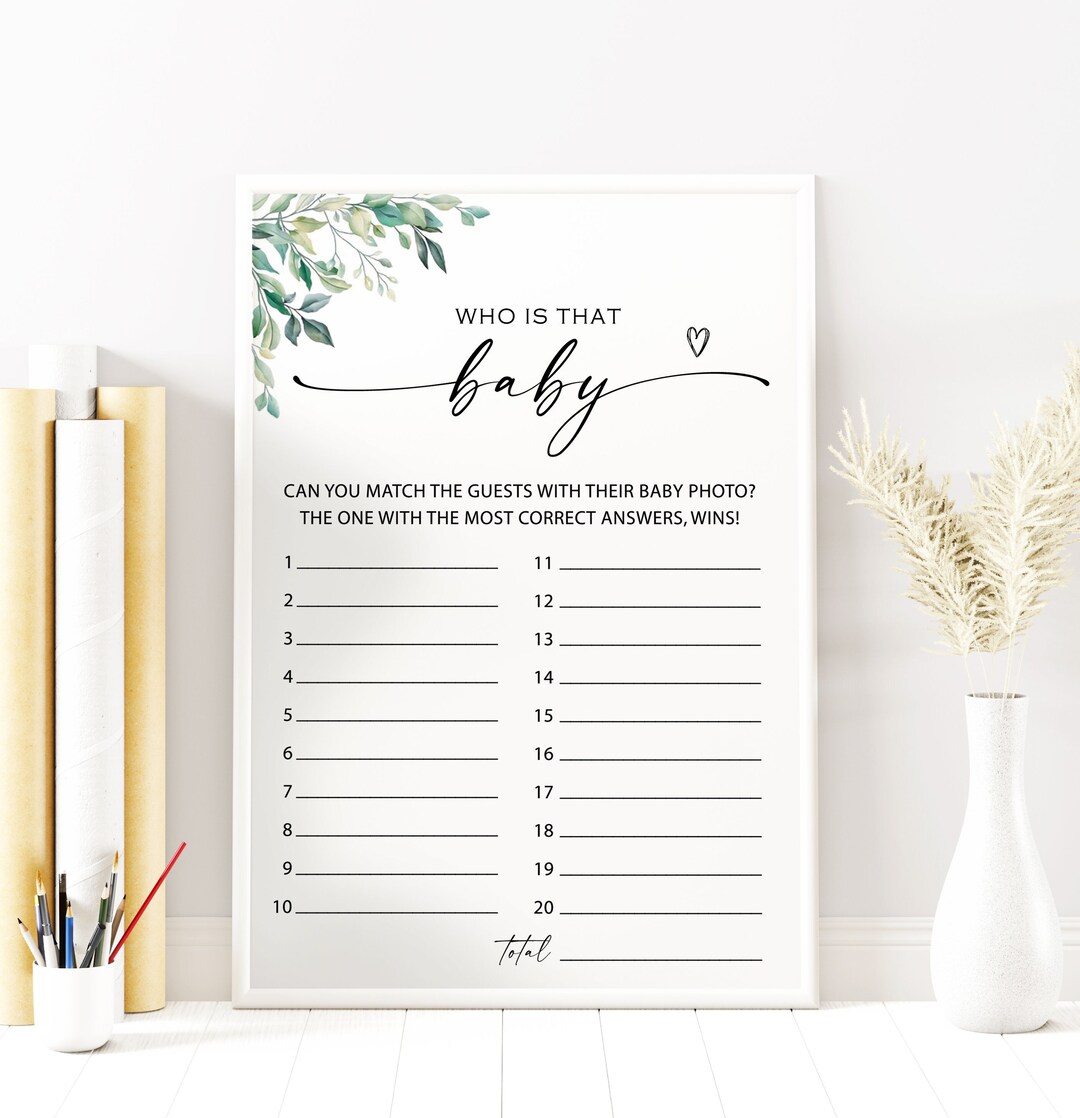 Printable Baby Shower Games Guess the Photo Game Guess Baby - Etsy