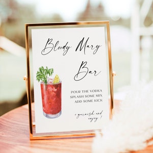 Editable Bloody Mary Bar Sign, Bridal Bruch Bloody Mary Cocktail Sign ...