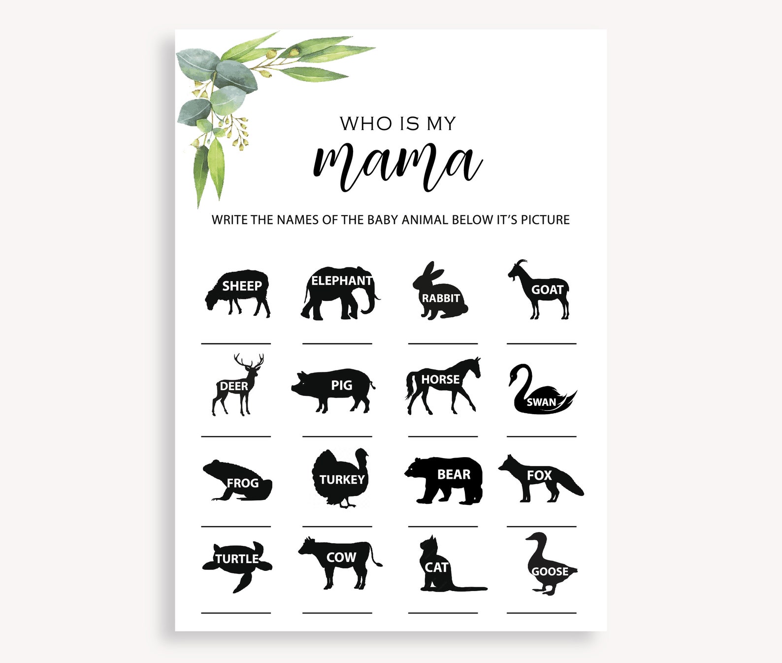 Baby Animal Match Game Who Is My Mama Virtual Baby Shower Etsy baby-animal-match-game-who-is-my-mama-virtual-baby-shower-etsy